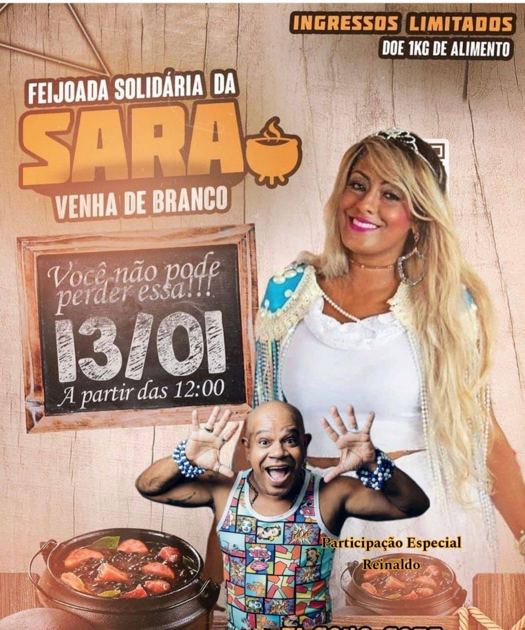 Sara Verônica promove Feijoada Solidária. Confira! - Café com Shah