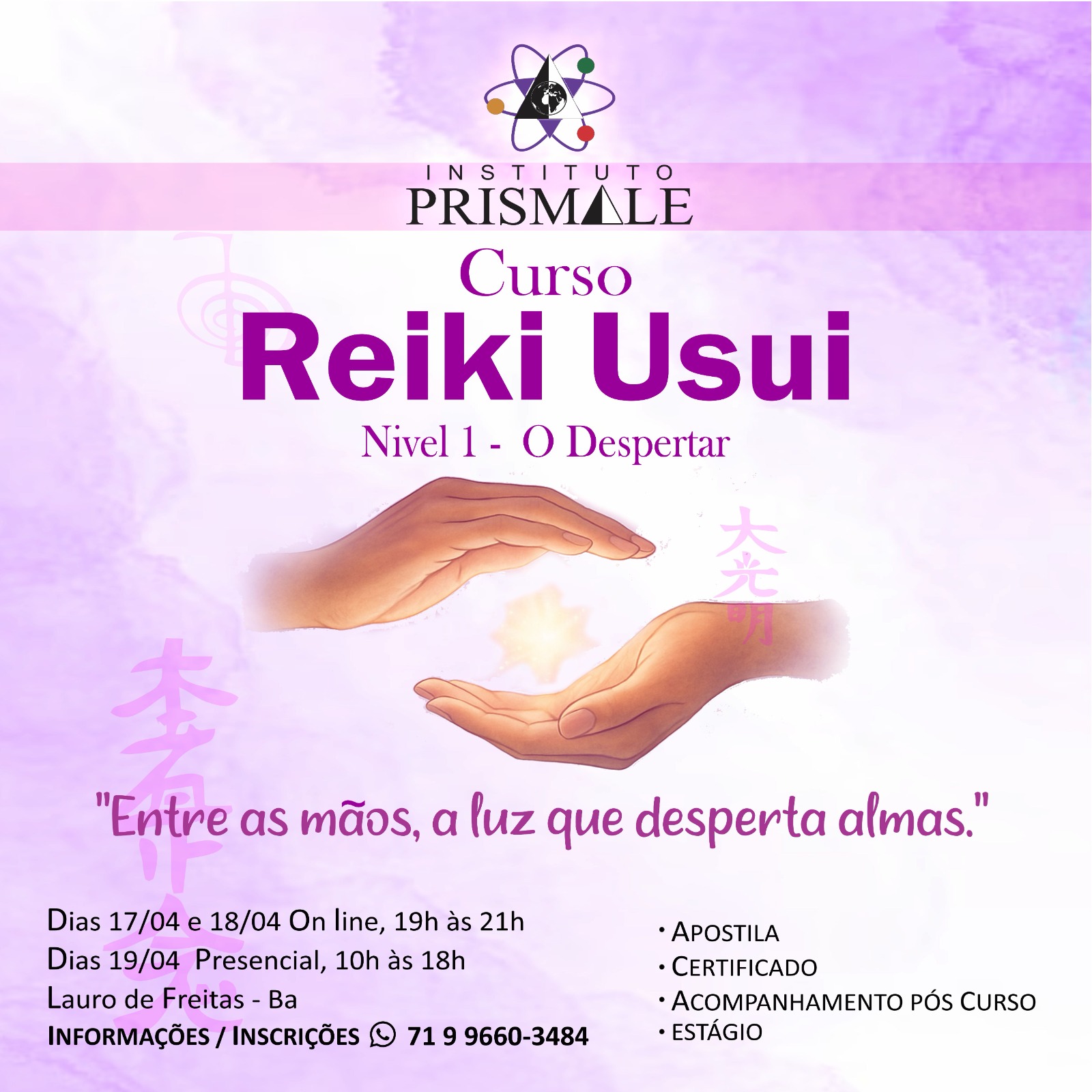 Curso de Reiki Usui Nível 1 - Café com Shah